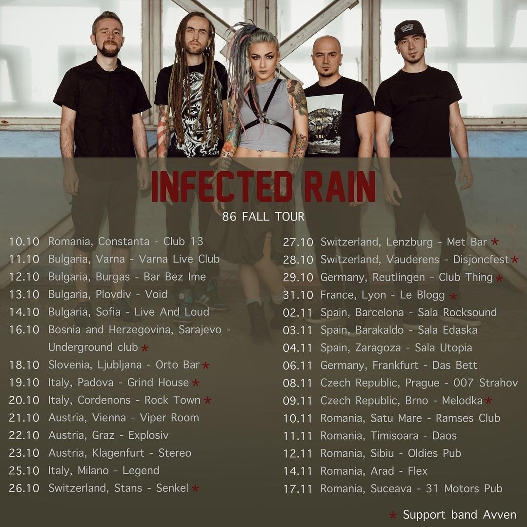 Infected Rain: 86 Fall Tour – Metal Goddesses